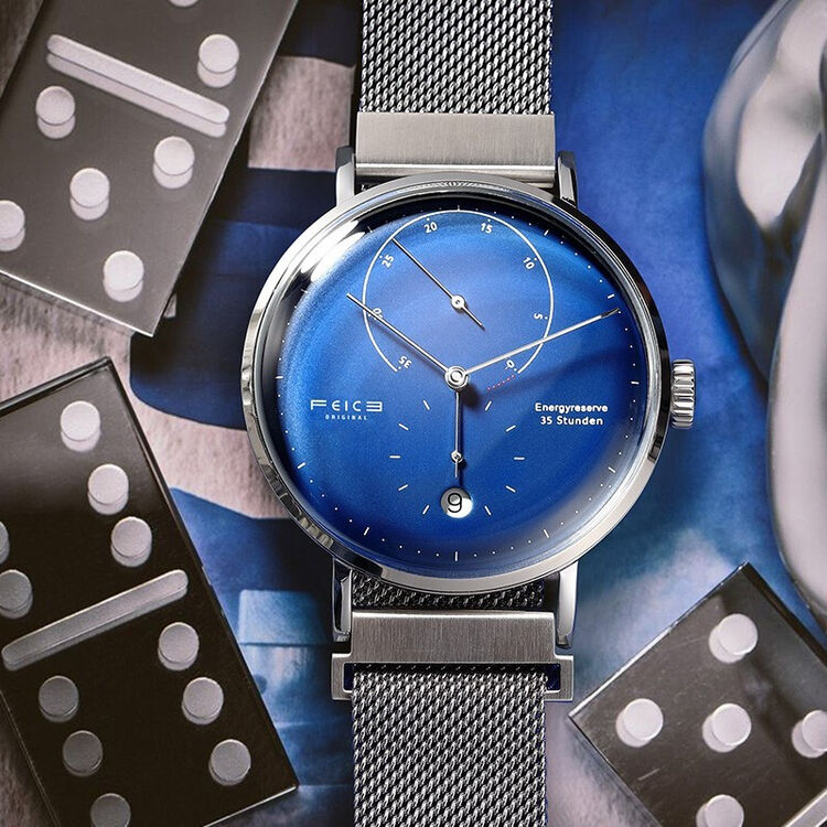 飞克(FEIKE)新款手表男全自动机械表镂空时尚简约男士腕表防水皮带 银壳蓝面钢带带日历FM202A【图片 价格 品牌 评论】-京东