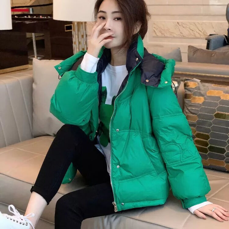 IEF/愛依服绿色连帽棉服短款女小个子宽松洋气面包服2022冬季新款欧洲站 绿色 M 建议85-100斤【图片 价格 品牌 评论】-京东