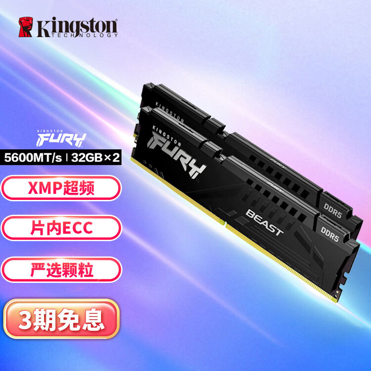 金士顿 (Kingston) FURY 64GB(32G×2)套装 DDR5 5600 台式机内存条 Beast野兽系列 骇客神条【图片 价格 品牌 评论】-京东