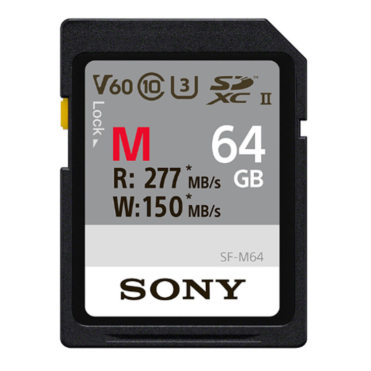 索尼（SONY）64GB SD存储卡 SF-M64/T2 M系列 相机摄像机内存卡 U3 C10 V60 UHS-II读速高达277MB/s ...