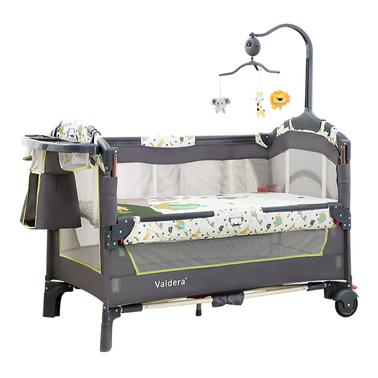 VALDERA瓦德拉多功能婴儿床可折叠宝宝床便携式游戏床儿童床bb摇篮床可拼接9093A长颈鹿豪华款【图片 价格 品牌 评论】-京东