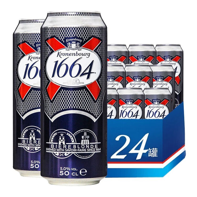 凯旋1664法国原装进口1664精酿黄啤酒500ml*24听装凯旋蓝罐1664啤酒【图片 价格 品牌 评论】-京东