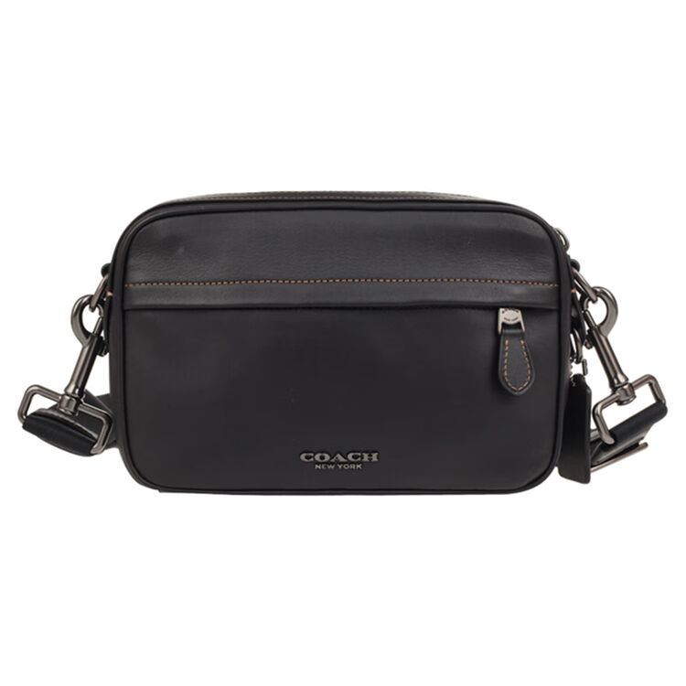 蔻驰（COACH） 奢侈品 男士中号单肩斜挎包黑色皮质 F39946 QBBK【图片 价格 品牌 评论】-京东