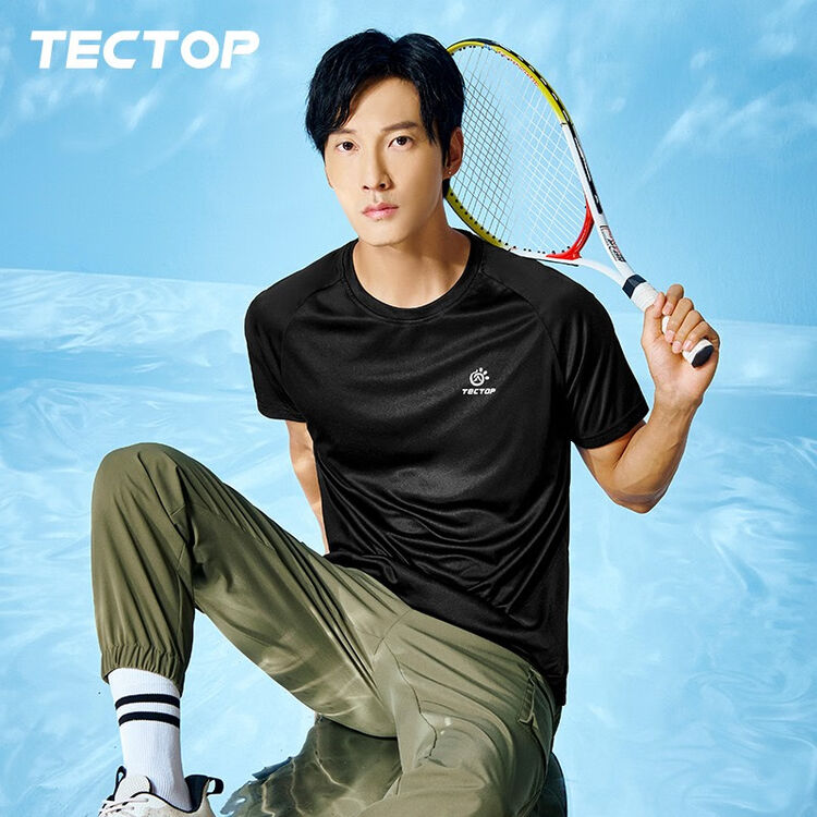 探拓（TECTOP）速干衣男户外速干t恤轻薄速干短袖女舒适透气弹力情侣运动上衣 男款黑色 XL【图片 价格 品牌 评论】-京东