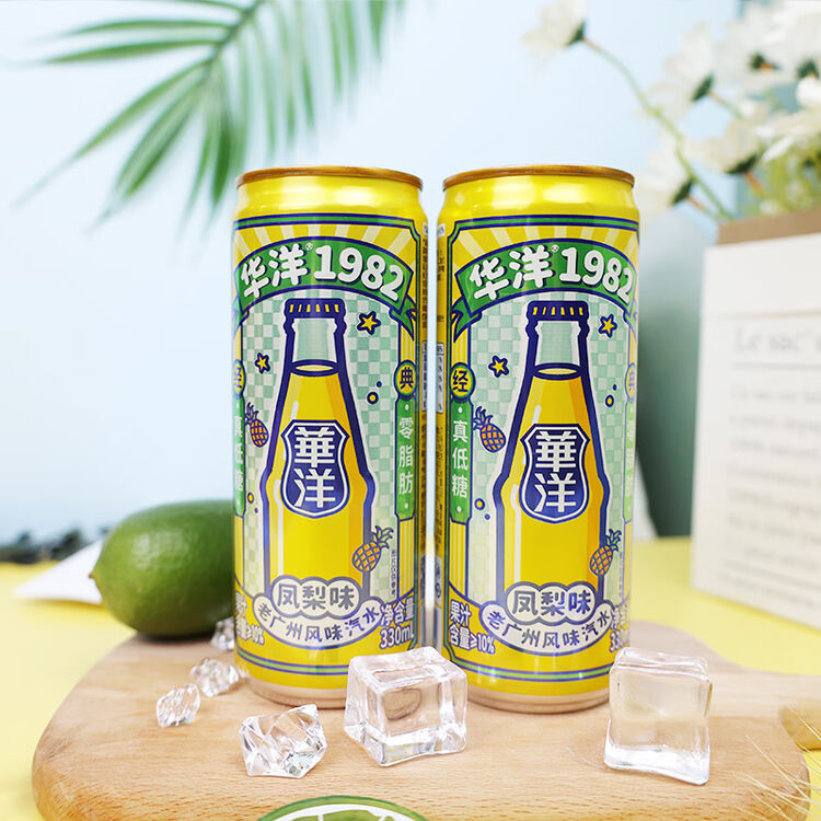 华洋1982汽水 果味碳酸饮料 低糖0脂肪饮品 凤梨味330ml*1罐 试饮装【图片 价格 品牌 评论】-京东