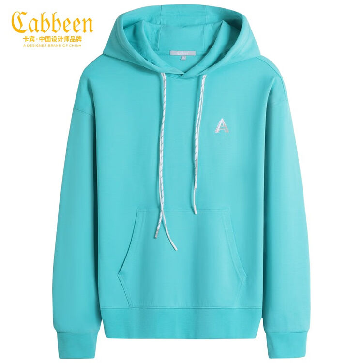 卡宾（CABBEEN） 卡宾字母刺绣连帽卫衣男春秋新款潮流绣花运动街头男装休闲多色4059 粉绿色08 46/165/S【图片 价格 品牌 ...