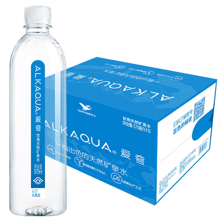 统一 ALKAQUA 爱夸 饮用天然矿泉水 570ml 15瓶/箱 整箱（新老包装随机发货）【图片 价格 品牌 评论】-京东