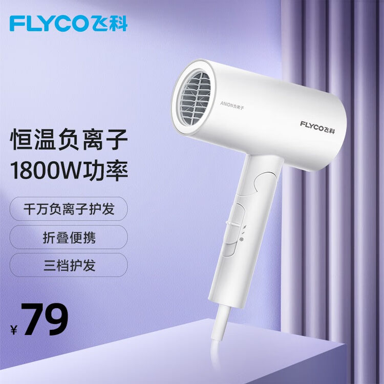 飞科 FLYCO 电吹风机负离子护发家用磁吸集风嘴可折叠FH6276 1800W【图片 价格 品牌 评论】-京东