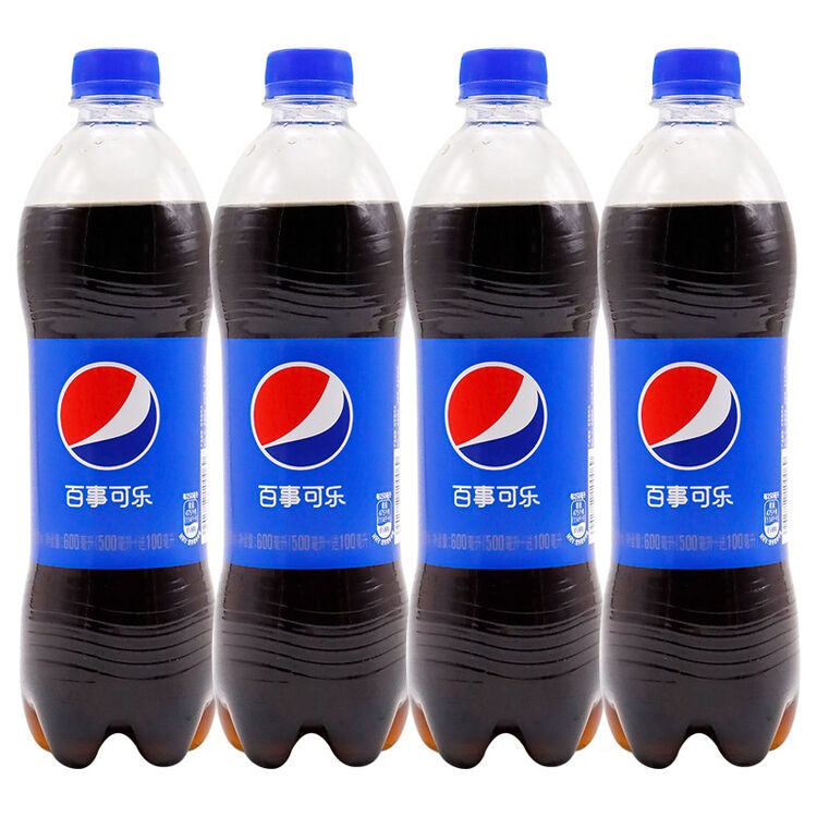 百事可乐 碳酸饮料可乐 饮料 百事瓶装可乐600ml*4瓶装【图片 价格 品牌 评论】-京东