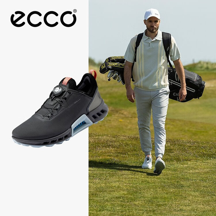 爱步（ECCO）运动鞋男 新款低帮防水休闲跑鞋男 高尔夫健步C4 130424 磁石灰/黑色13042451252 41【图片 价格 品牌 评论】-京东