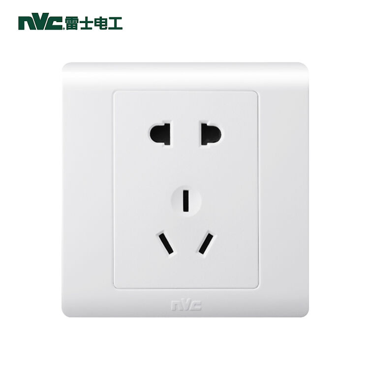 雷士（NVC）开关插座 五孔插座86型10A 正5孔 二三插暗装墙壁开关面板电工电料 D1心洁系列简约白色【图片 价格 品牌 评论】-京东