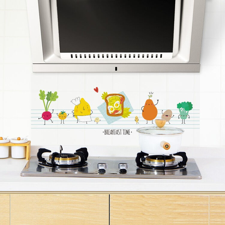 Buy Kitchen oil-proof sticker cooking stove fume paste kitchen sticker ...
