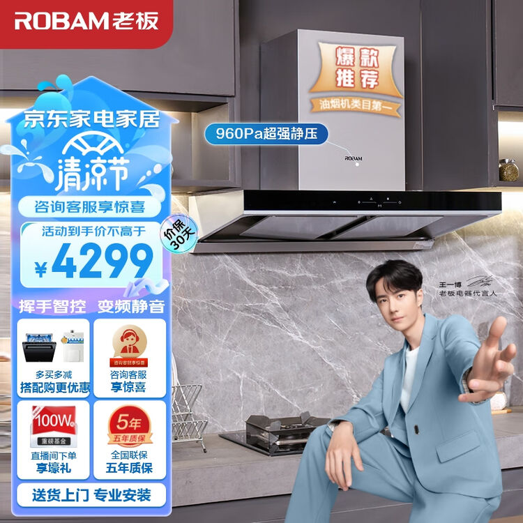 老板（Robam）抽油烟机领航家D1S欧式顶吸双腔变频22大风量家用燃气灶吸油烟机灶具套装60D1S套装天然气以旧换新【图片 价格 品牌 评论】-京东