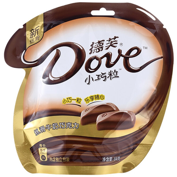 德芙Dove丝滑牛奶巧克力（袋装）84g/袋 香浓休闲零食【图片 价格 品牌 评论】-京东