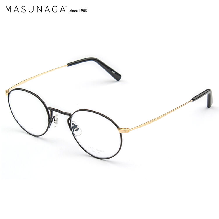 MASUNAGA增永眼镜框 男女轻商务潮流日本手工制作 圆框钛材质配镜近视光学镜架GMS-803 #49 黑色 46mm【图片 价格 品牌 评论】-京东
