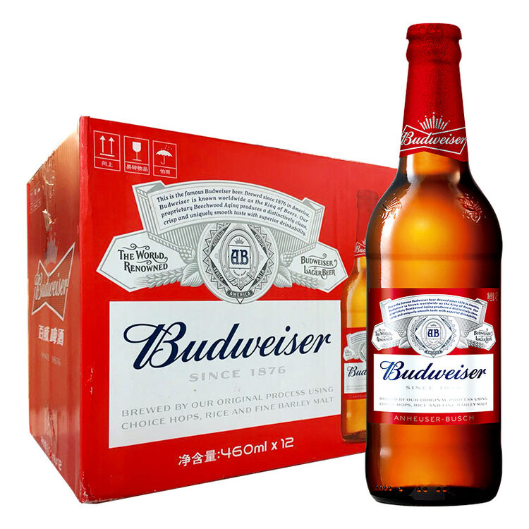 百威（Budweiser）淡色拉格啤酒 460ml*12瓶 大瓶 整箱装【图片 价格 品牌 评论】-京东