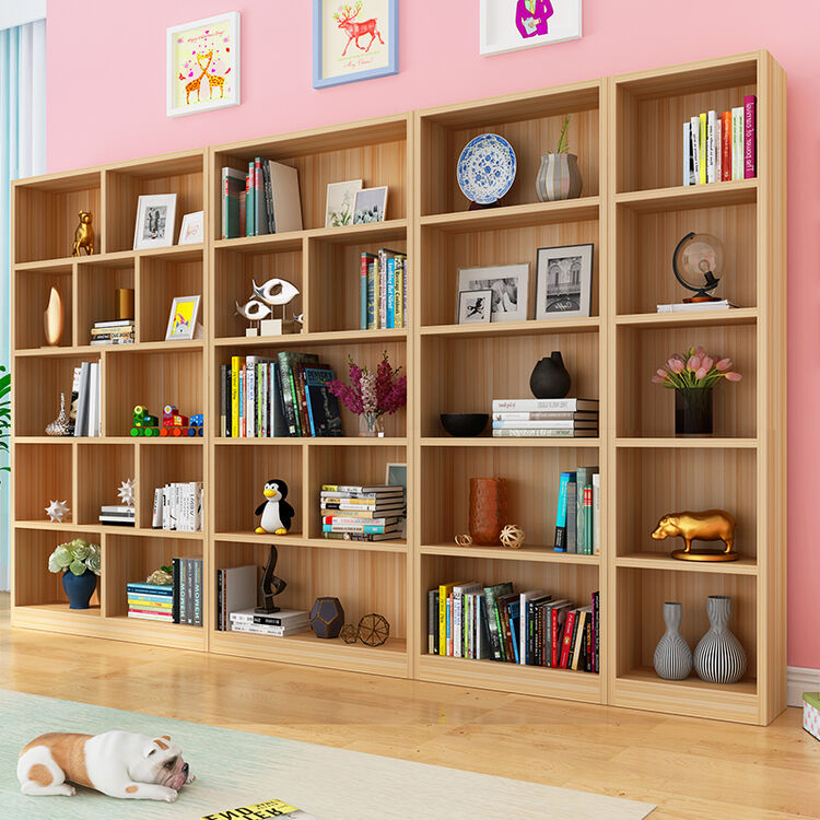 蘭慕坊（lanmufang） 书架组合博古架简易书架层架落地储物柜子 浅胡桃色无门 C款80*24*180【图片 价格 品牌 评论】-京东