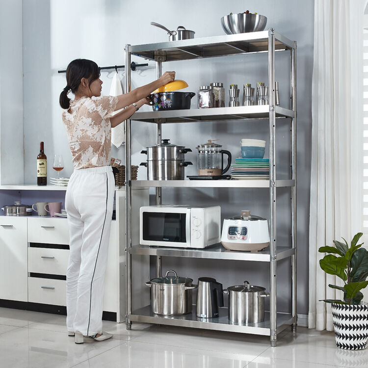 Buy Shelving rack Stainless steel shelves multilayer kitchen household ...