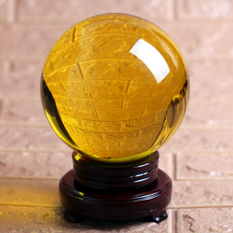Buy Yellow crystal ball Decoration Townhouse Feng Shui fengshui ...