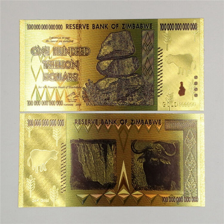 Buy 2018 New Gold foil banknotes Zimbabwe 100 trillion commemorative ...