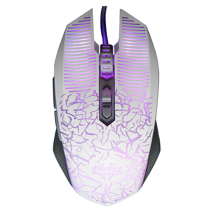 酷蛇(COOLSNAKE) G917 4000DPI 6档切换炫光呼吸灯 类牧马人电竞游戏鼠标 冰裂纹白色 【图片 价格 品牌 评论】-京东