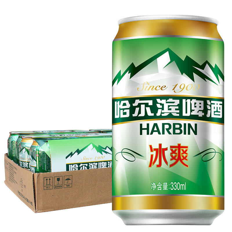 哈尔滨（Harbin）冰爽啤酒 330*4*6听 整箱装 清澈甘醇 一起 哈啤【图片 价格 品牌 报价】-京东